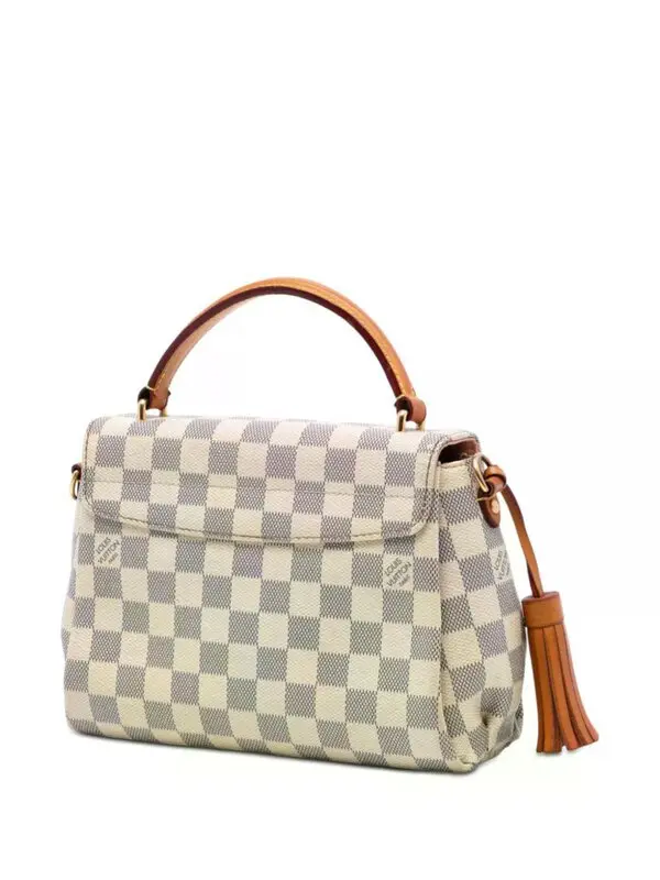 LOUIS VUITTON 2017 Damier Azur Croisette Satchel - White