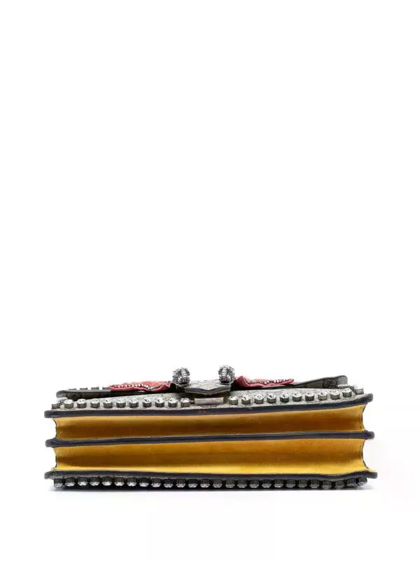 Gucci Gg Supreme Dionysus Shoulder Bag With Crystal Bow - Neutrals