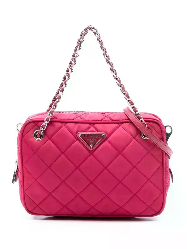 Prada 2013-2026 Impuntu Tessuto Satchel - Pink