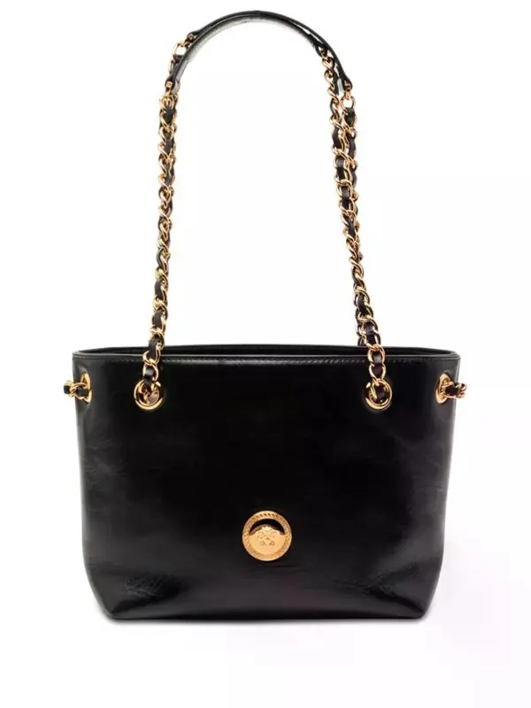 Versace 2010-2026 Leather La Medusa Shoulder Bag - Black