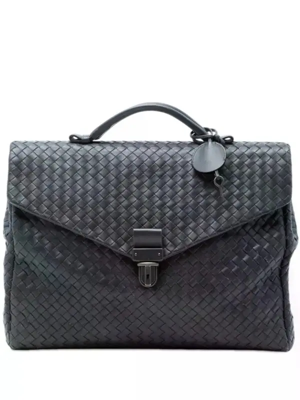Bottega Veneta Nappa Intrecciato Briefcase Business Bag - Grey