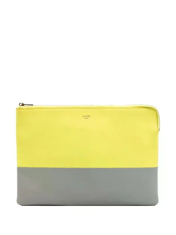 Celine 2014 Bicolor Leather Solo Clutch Bag - Grey