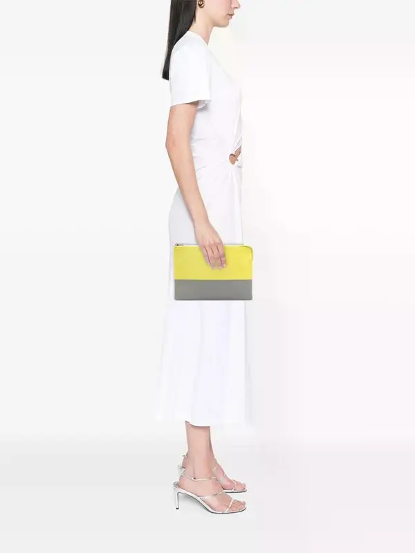 Celine 2014 Bicolor Leather Solo Clutch Bag - Grey