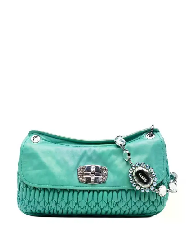 Miu Miu 2010-2025 Matelassé Nappa Crystal Chain Crossbody Bag