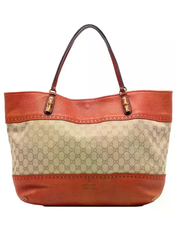 Gucci Gg Canvas Large Tote Bag - Orange