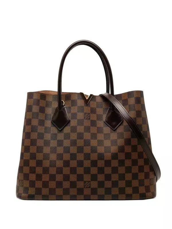 LOUIS VUITTON 2016 Damier Ebene Kensington Satchel - Brown