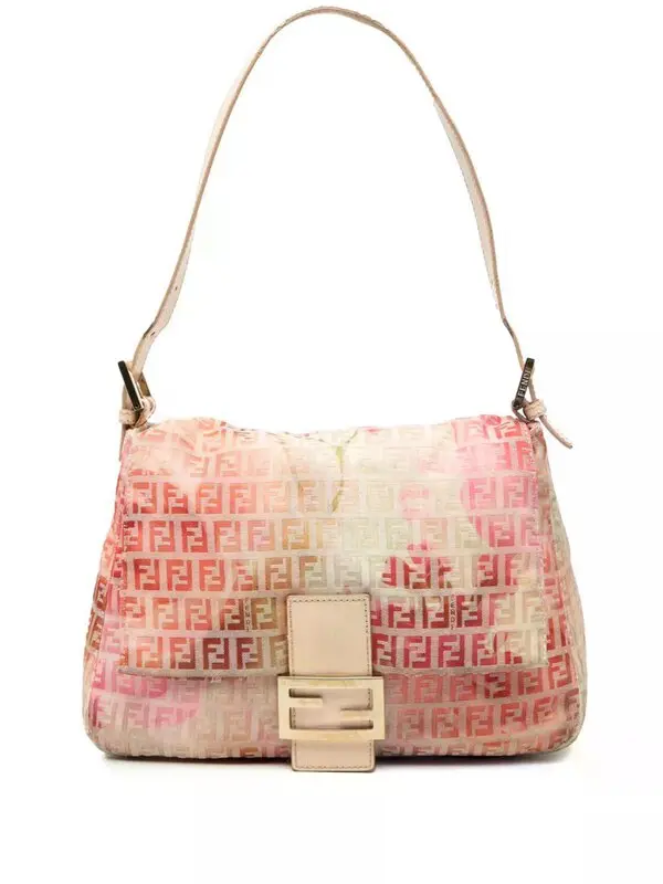 Fendi Zucchino Canvas Floral Mamma Forever Shoulder Bag - Pink