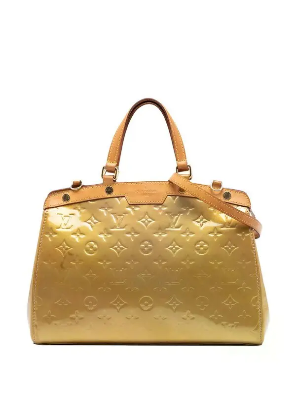 LOUIS VUITTON 2012 Monogram Vernis Brea Mm Satchel - Gold
