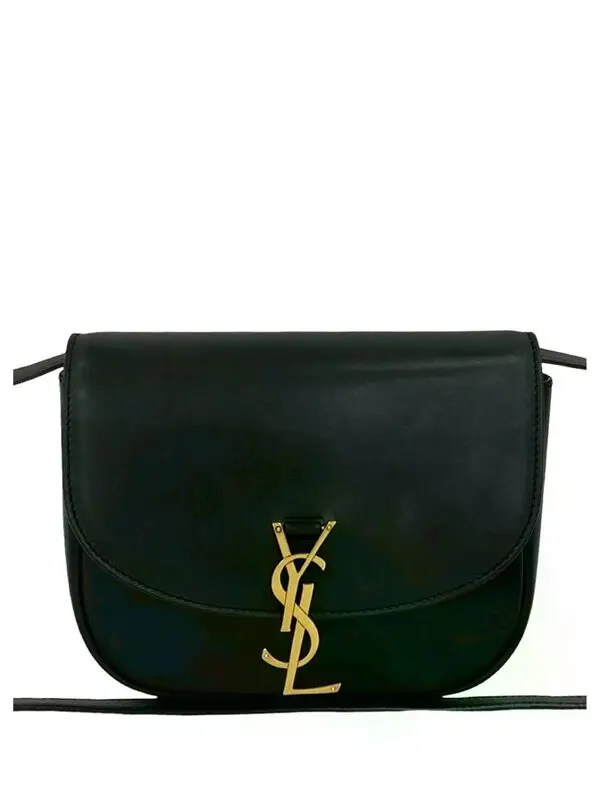Saint Laurent 2000-2020 Medium Leather Monogram Kaia Crossbody Bag - Black