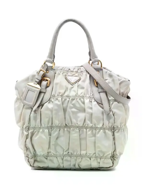 Prada 2013-2026 Tessuto Gaufre Satchel - Grey