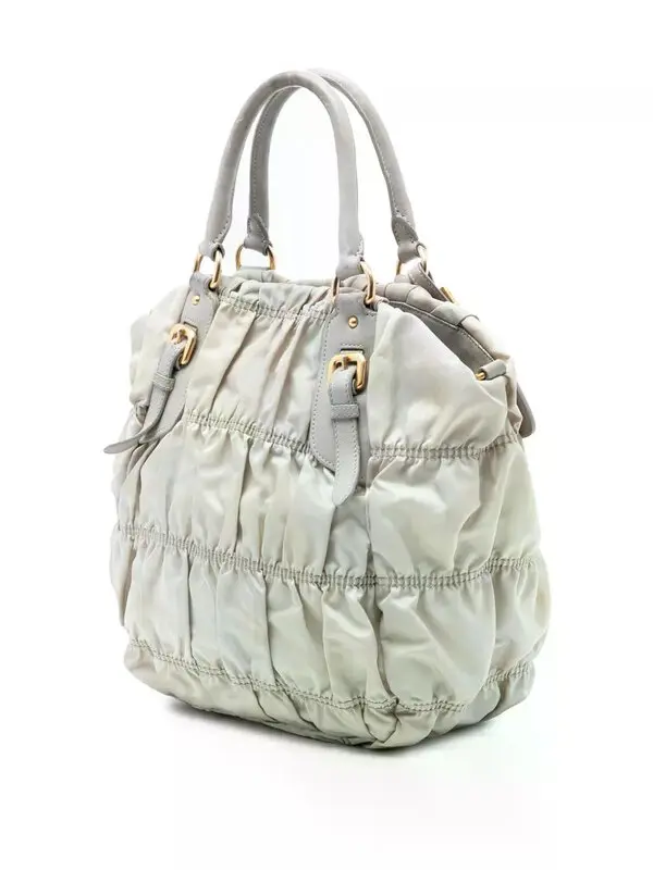 Prada Tessuto Gaufre Satchel - Grey