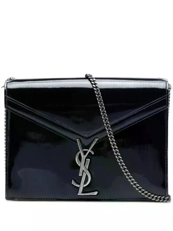 Saint Laurent 2018 Patent Monogram Cassandra Clasp Bag Shoulder Bag - Black