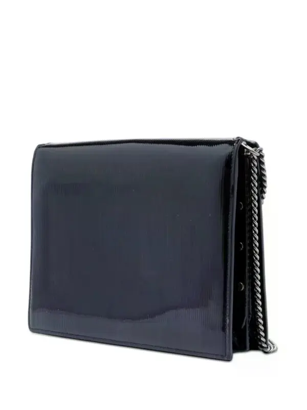 Saint Laurent 2018 Patent Monogram Cassandra Clasp Shoulder Bag - Black