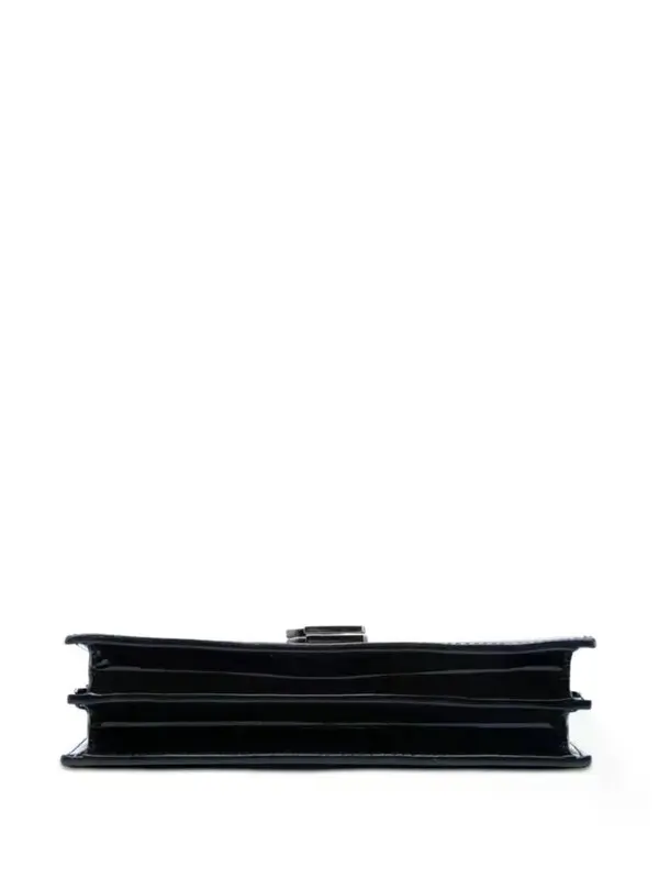 Saint Laurent 2018 Patent Monogram Cassandra Clasp Shoulder Bag - Black