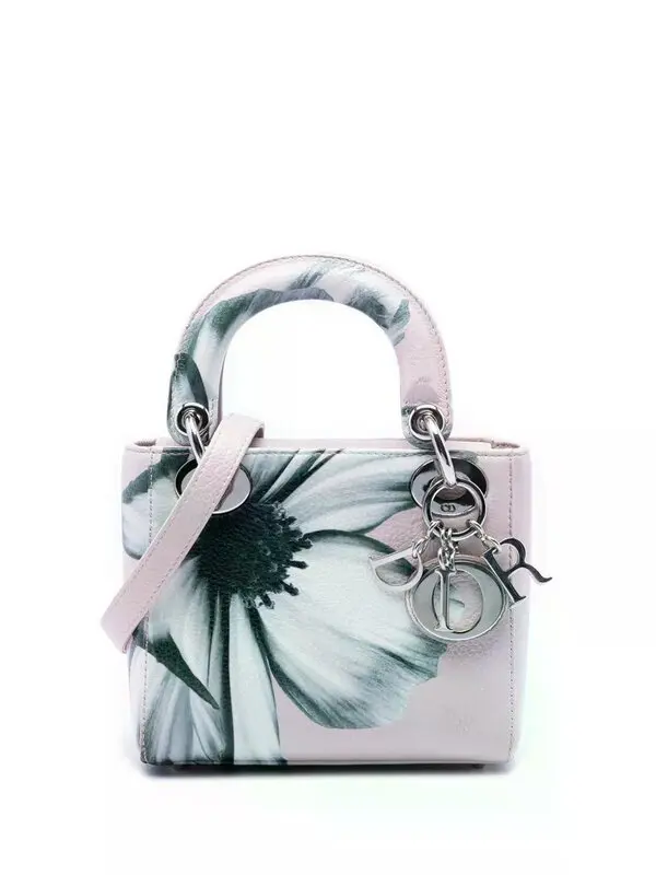 Dior 2014 Mini Deerskin Floral Printed Lady Satchel - Pink