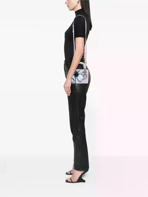 Dior Mini Floral Printed Lady Satchel - Pink