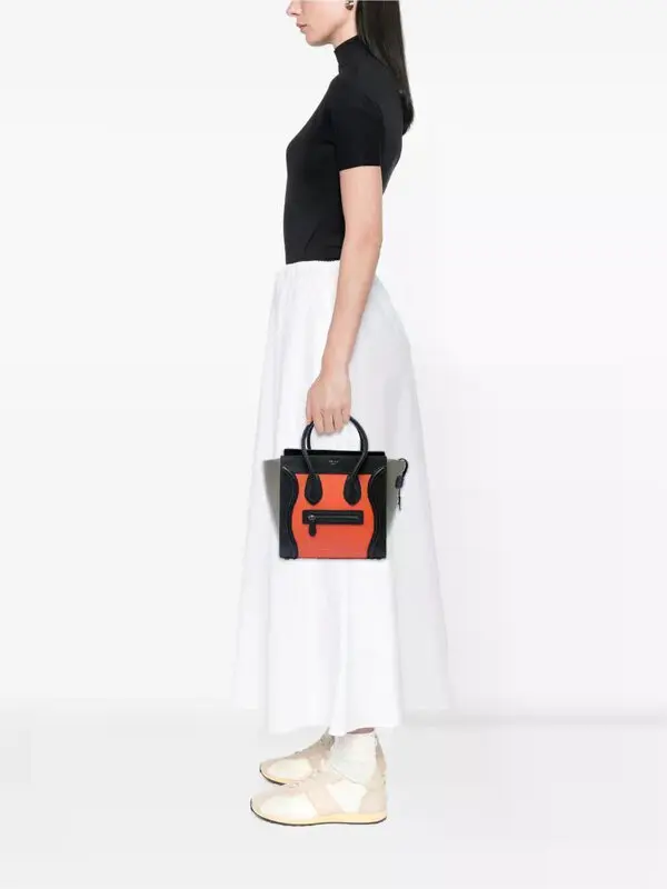Celine 2014 Micro Tricolor Leather Luggage Tote Handbag