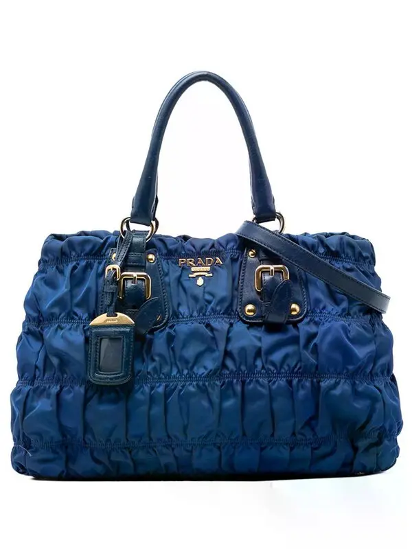 Prada 2000-2025 Tessuto Gaufre Satchel - Blue