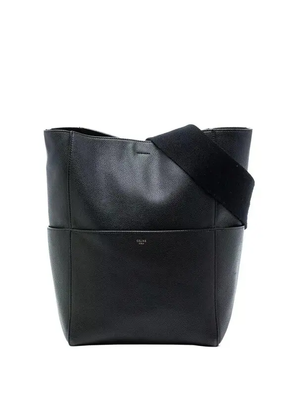 Celine 2016 Medium Leather Seau Sangle Bucket Bag - Black