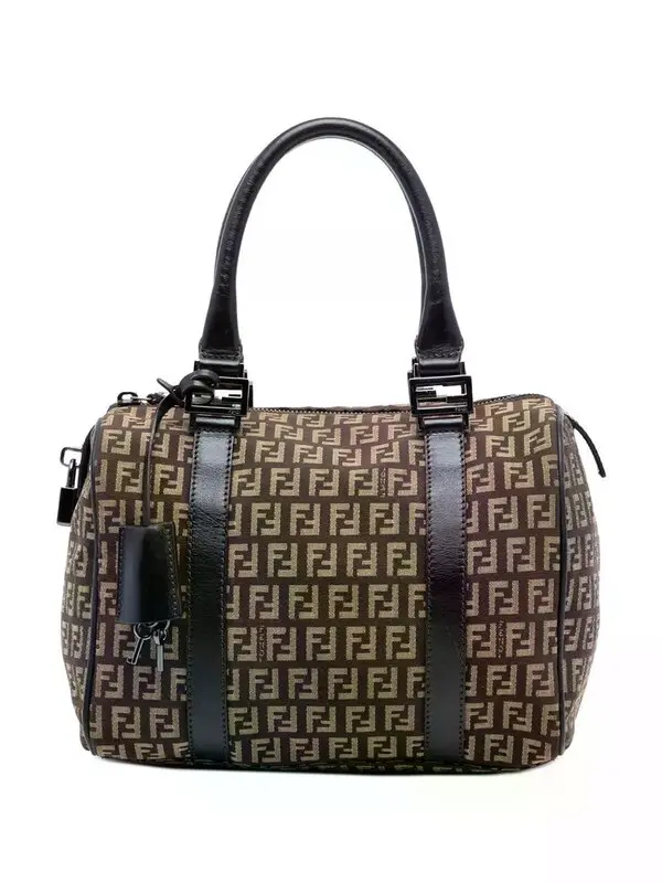 Fendi 2000-2010 Zucchino Canvas Forever Boston Bag - Brown