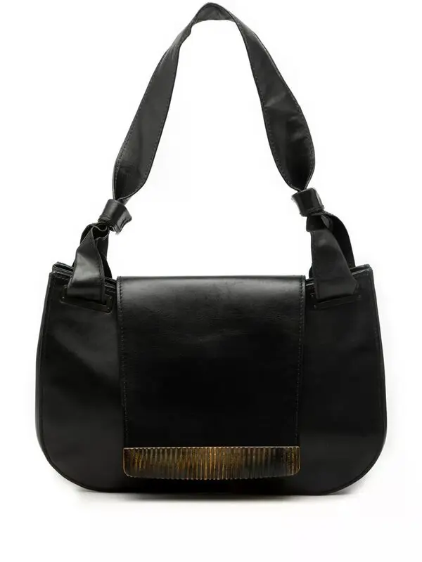 Gucci Leather Flap Shoulder Bag - Black