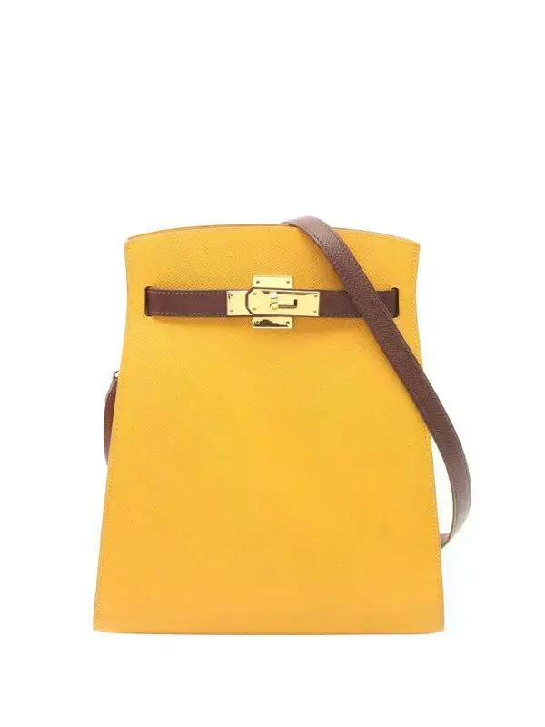 Hermès 1995 Courchevel Kelly Sports Mm Shoulder Bag - Yellow