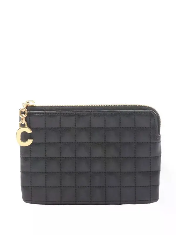 Celine 2010-2026 C Chain Quilted Coin Pouch - Black