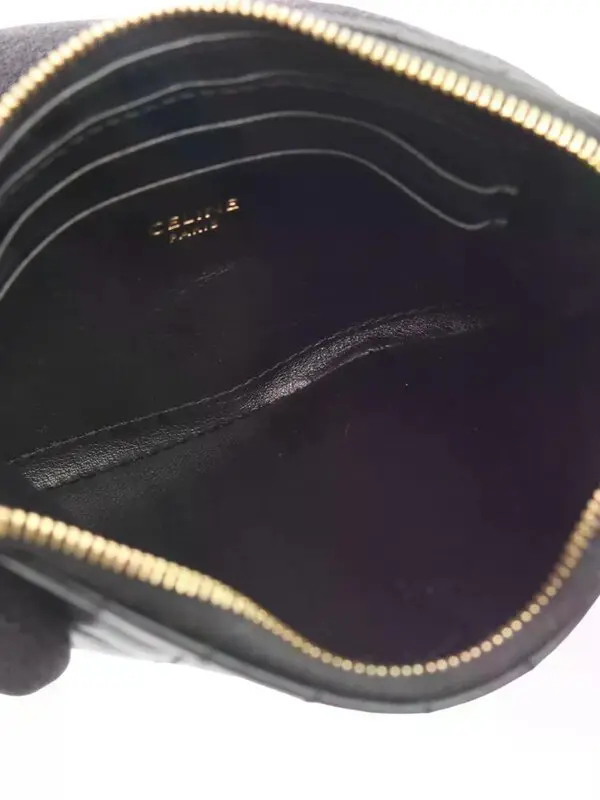 Celine 2010-2026 C Chain Quilted Coin Pouch - Black