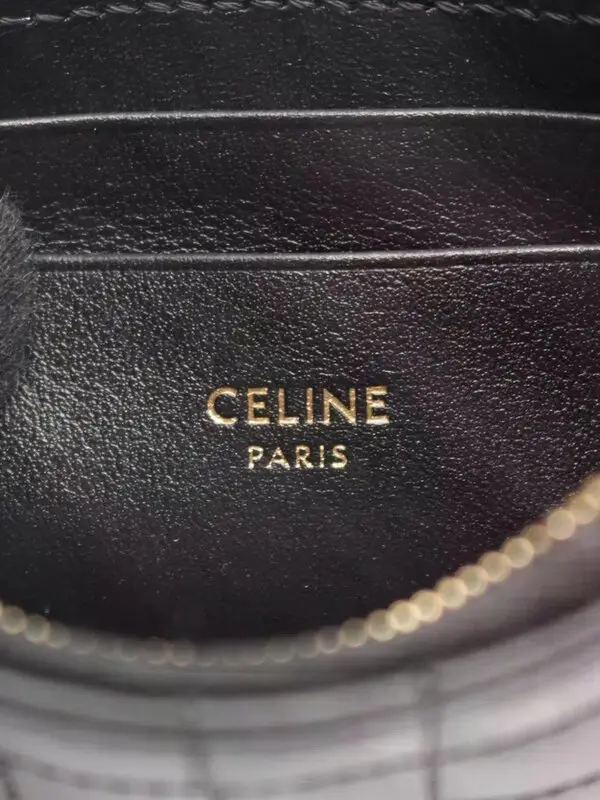 Celine 2010-2026 C Chain Quilted Coin Pouch - Black