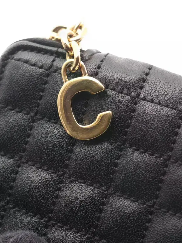 Celine 2010-2026 C Chain Quilted Coin Pouch - Black