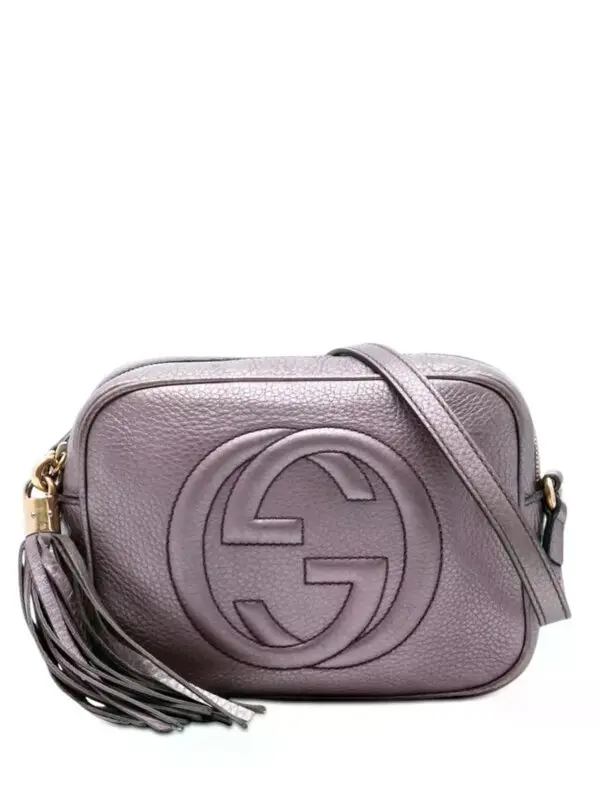 Gucci 2016-2025 Metallic Leather Soho Disco Crossbody Bag - Purple