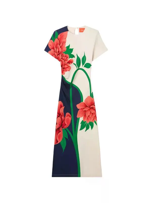 La DoubleJ Lela Printed Stretch Jersey Dress - Neutrals