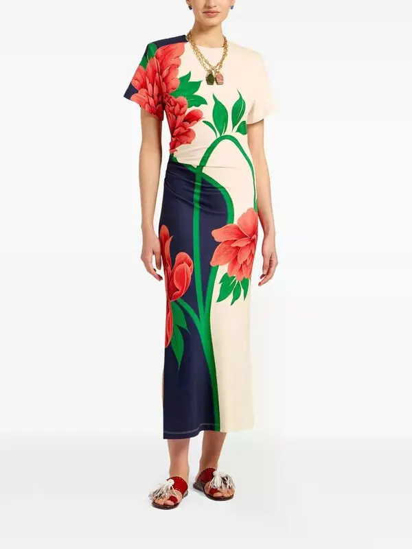 La DoubleJ Lela Printed Stretch Jersey Dress - Neutrals
