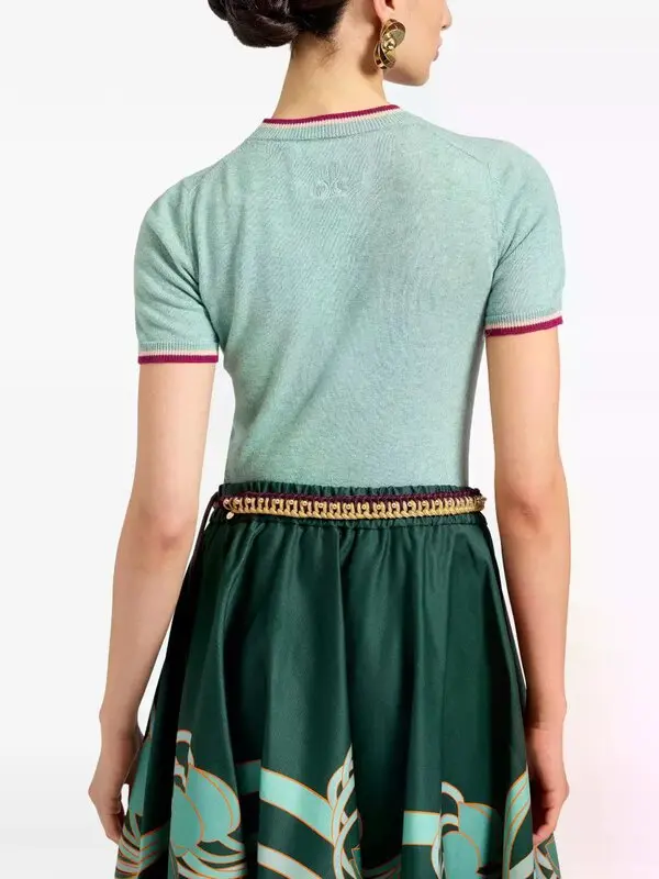 La DoubleJ Ribbed Trim T-shirt - Green