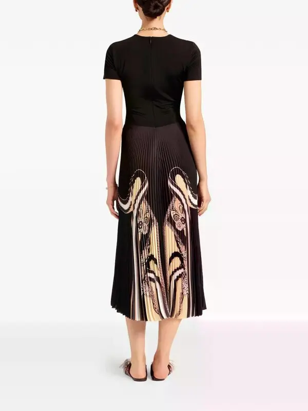 La DoubleJ Chignon Pleated Short-sleeved Dress