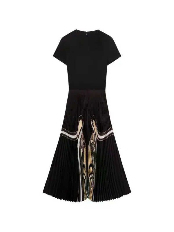La DoubleJ Chignon Pleated Short-sleeved Dress