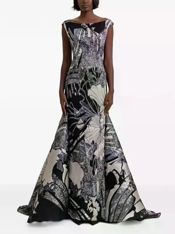 GEMY MAALOUF Bateau-collar Maxi Dress