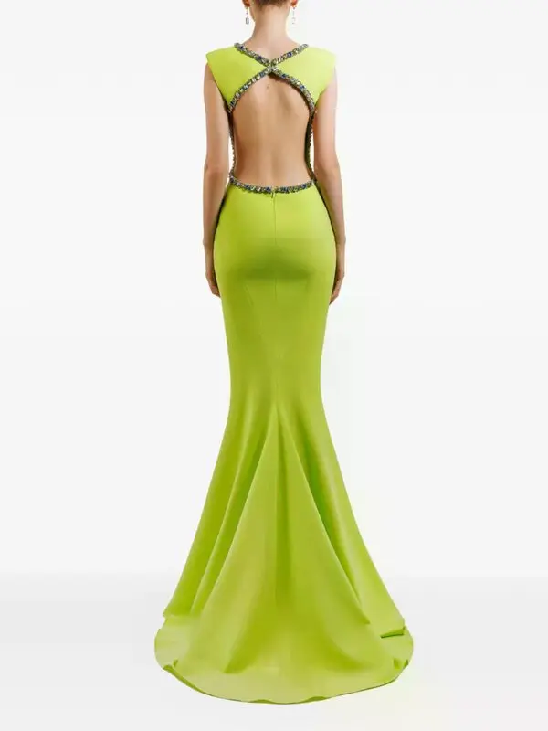 GEMY MAALOUF Embellished Open-back Maxi Dress