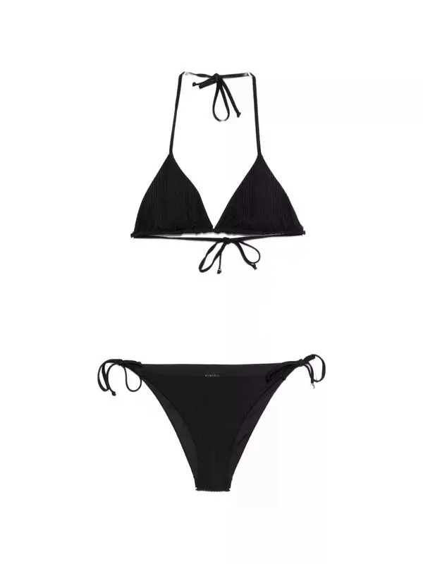 FISICO Ribbed Side-tie Bikini - Black