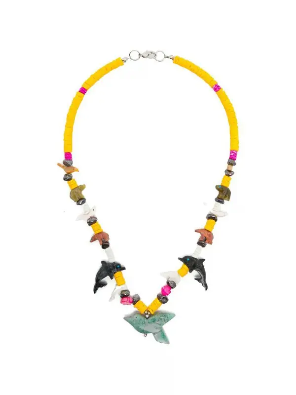BLAKLACE Dolphin Beaded Necklace - Yellow