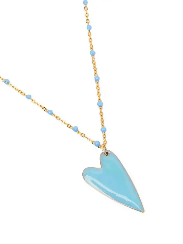 BLAKLACE Heart Pendant Beaded Necklace