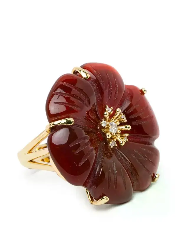 BLAKLACE Flower Stone Ring - Gold