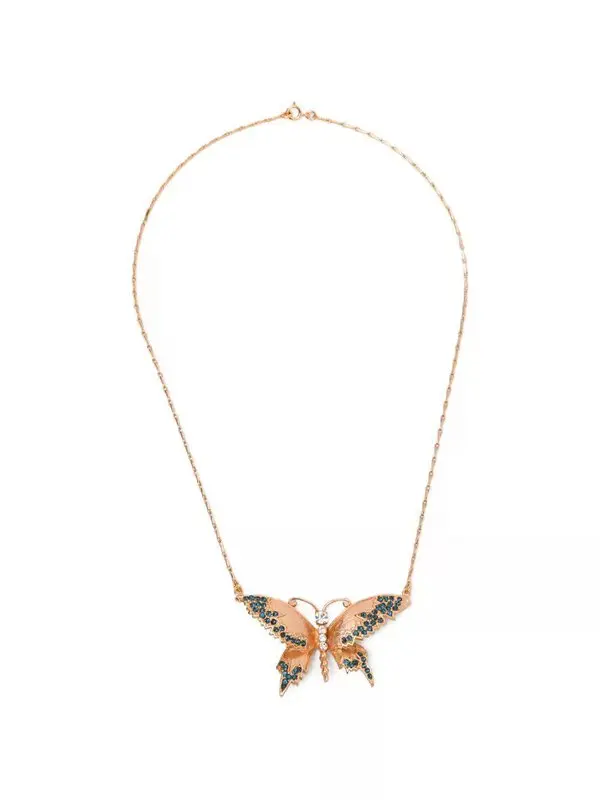 BLAKLACE Butterfly Embellished Necklace - Pink