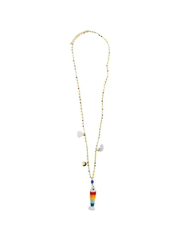 BLAKLACE Beaded Charm Necklace - Gold