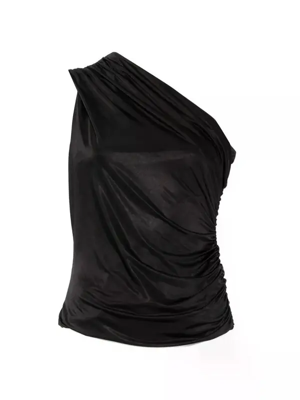 MARSEM One-shoulder Ruched Top - Black