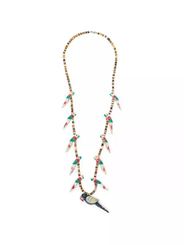 BLAKLACE Bird Beaded Necklace - Neutrals