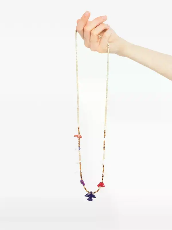 BLAKLACE Beaded Charm Necklace - Neutrals