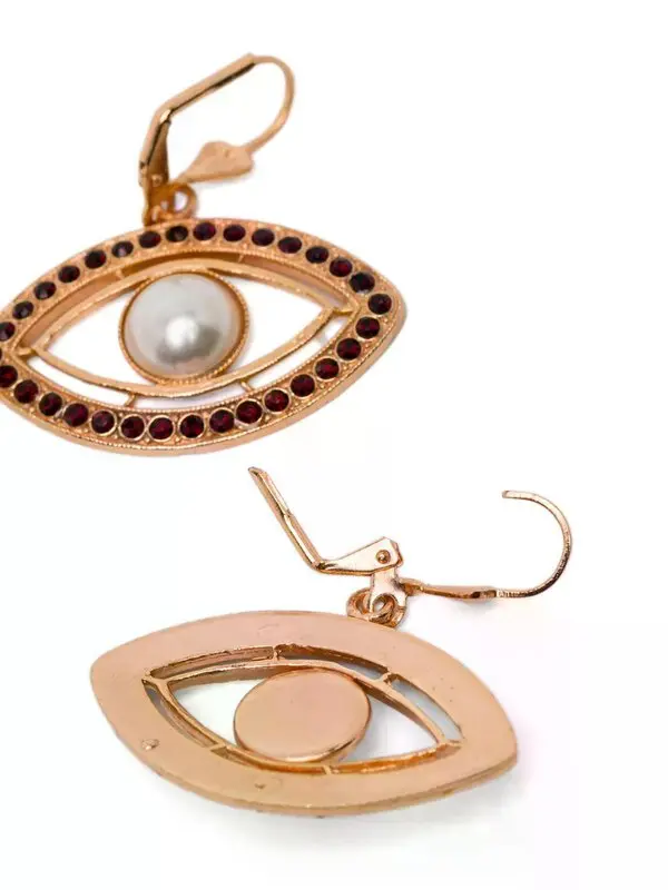 BLAKLACE Eye Shape Pearl Embellished Earrings - Pink