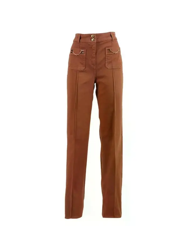 Elisabetta Franchi Chain-detail Trousers - Brown