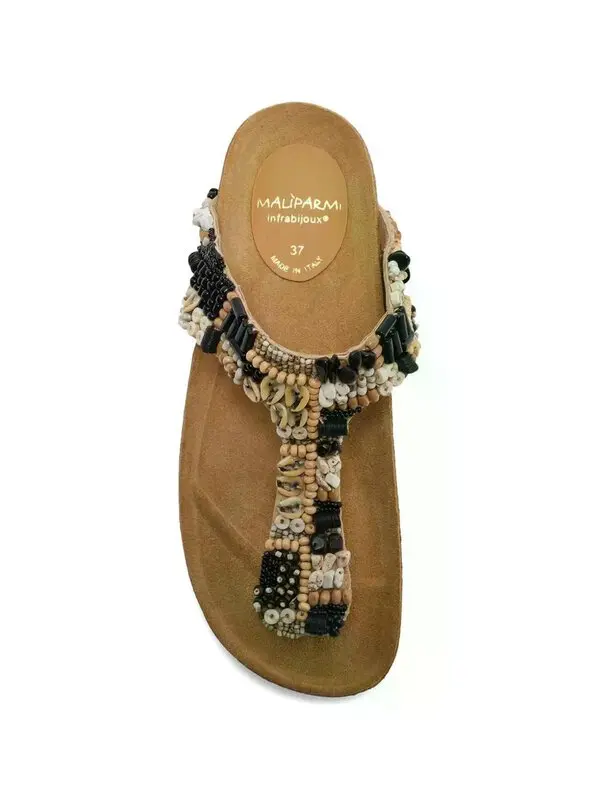 Malìparmi Summer Beads Sandals - Neutrals